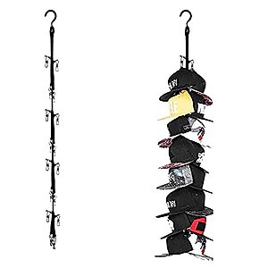 Peohud 2 Pack Closet Hanging Hat Organizer Rack, 16 Hooks Hat Storage Hangers for Baseball Caps, Ball Hats, Golf Caps, Beanies Hats, Sports Caps, Closet Hook Cap Holder