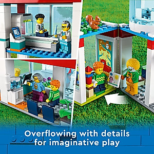 LEGO City Hospital Building Set 60330 with Toy Ambulance, Rescue Helicopter and 12 Mini Figures, Pretend Play Toy Hospital for Educational Fun, Connect to Other City Sets, for Kids Age 7+