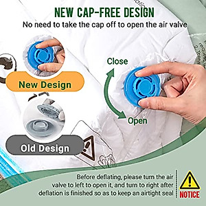 Cube Vacuum Storage Bags, 6 Pack Jumbo Cube Size Vacuum Sealer Compression Space Saver Bag for Clothes, Comforters, Blanket, Duvets, Pillows, Quilt, Travel, Hand Pump with Sealing Ring Included