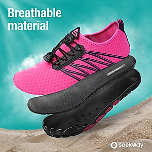 SEEKWAY Water Shoes Sports Quick-Dry Barefoot Aqua Beach Pool Lake Swim Boating Hiking Surfing Men Women Rose red SP001
