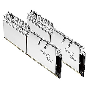 G.SKILL Trident Z Royal Series (Intel XMP) DDR4 RAM 64GB (2x32GB) 3600MT/s CL18-22-22-42 1.35V Desktop Computer Memory UDIMM - Silver (F4-3600C18D-64GTRS)