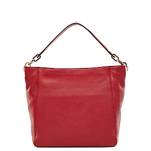 Michael Kors Fulton Medium Leather Shoulder Bag- Cherry