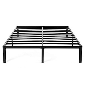 NOAH MEGATRON Heavy Duty Queen Platform Bed Frame, Slatted Bed Base 14 Inch Mattress Foundation Bed Frame,12 Inch Under-Bed Storage,No Box Spring Needed (Queen)