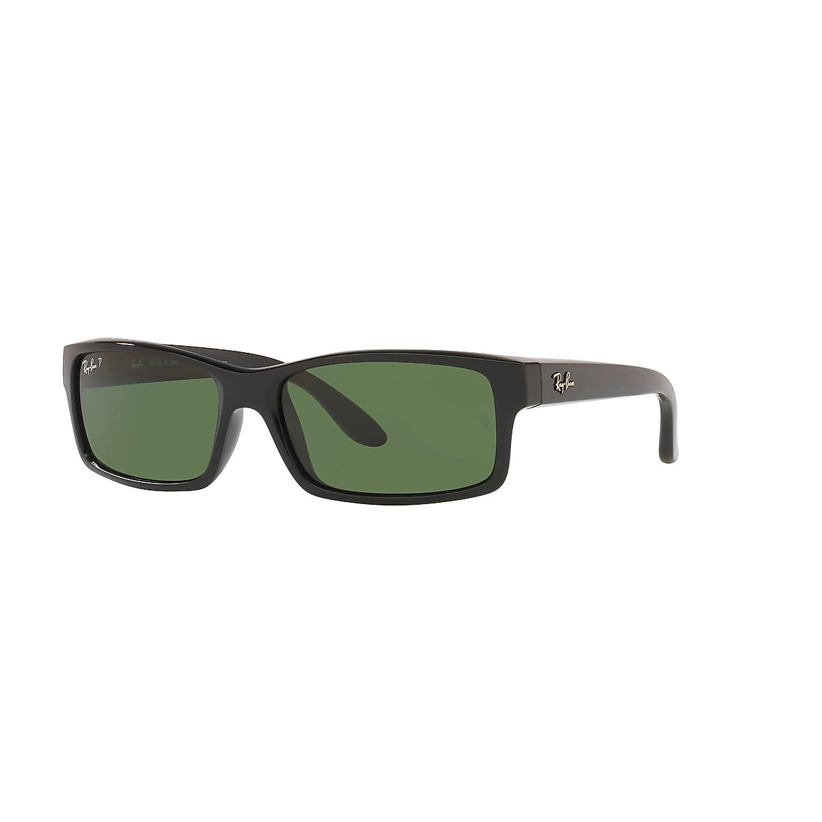 Ray-Ban RB4151 Rectangular Sunglasses, Black/Green, 59 mm