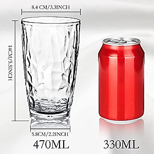 4-Pack Plastic Clear Water Tumblers, 10-ounce Transparent Unbreakable Drinking Glasses, Acrylic Reusable Juice Wine Cups Dishwasher Safe Bathroom Cups Camping Portable Cups, Easy To Storage (Clear)