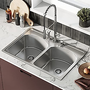 Swiss Madison SM-KT661 Ouvert 33 x 22 Stainless Steel, Dual Basin, Top-Mount Kitchen Sink