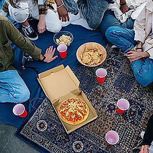 15 Pcs Pizza Boxes, 7.3 x 7.3 x 1.57" Kraft Corrugated Pizza Boxes Cardboard Boxes Take Out Containers Gift Packing Boxes Takeaway Mailing Shipping Storage Boxes for Pizza, Cake, Cookies, Food (7 inch)