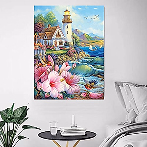 Diamond Painting Kits for Adults Flower Diamond Art Kits for Kids Beginner DIY 5D Full Drill Crystal Rhinestone Arts and Crafts Gem Art Painting with Diamonds Dots Home Wall Decor 11.8x15.7inch