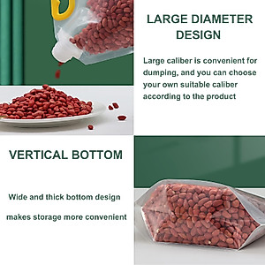 FETNHU Grain Moisture-Proof Sealed Bag, 5-10pcs Resealable Clear Cereal Containers Storage,Stand Up Sealed Odor-Resistant Packaging Bags, Food Storage Containers (3 L,5PCS)