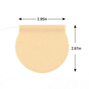 100Pcs Disposable Tea Filter Bags 2.65 x 2.95 Inches Natural Tea Infuser Unbleached Material Drawstring Round Tea Bag Empty Tes Bags for Loose Leaf Tea