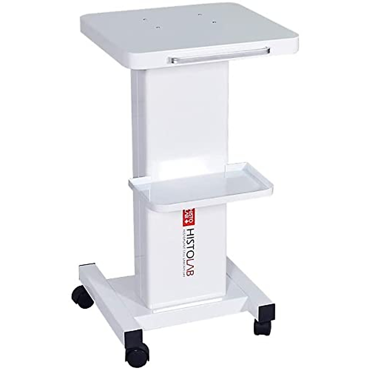 Medical Cart Household Utility Carts, Lab Cart Mobile Trolley Serving Equipment Steel Beauty Salon Cart with Handle, White Small Bubbles Spa Insturment Trolley with Storage, Universal Brake Wheel, 50K