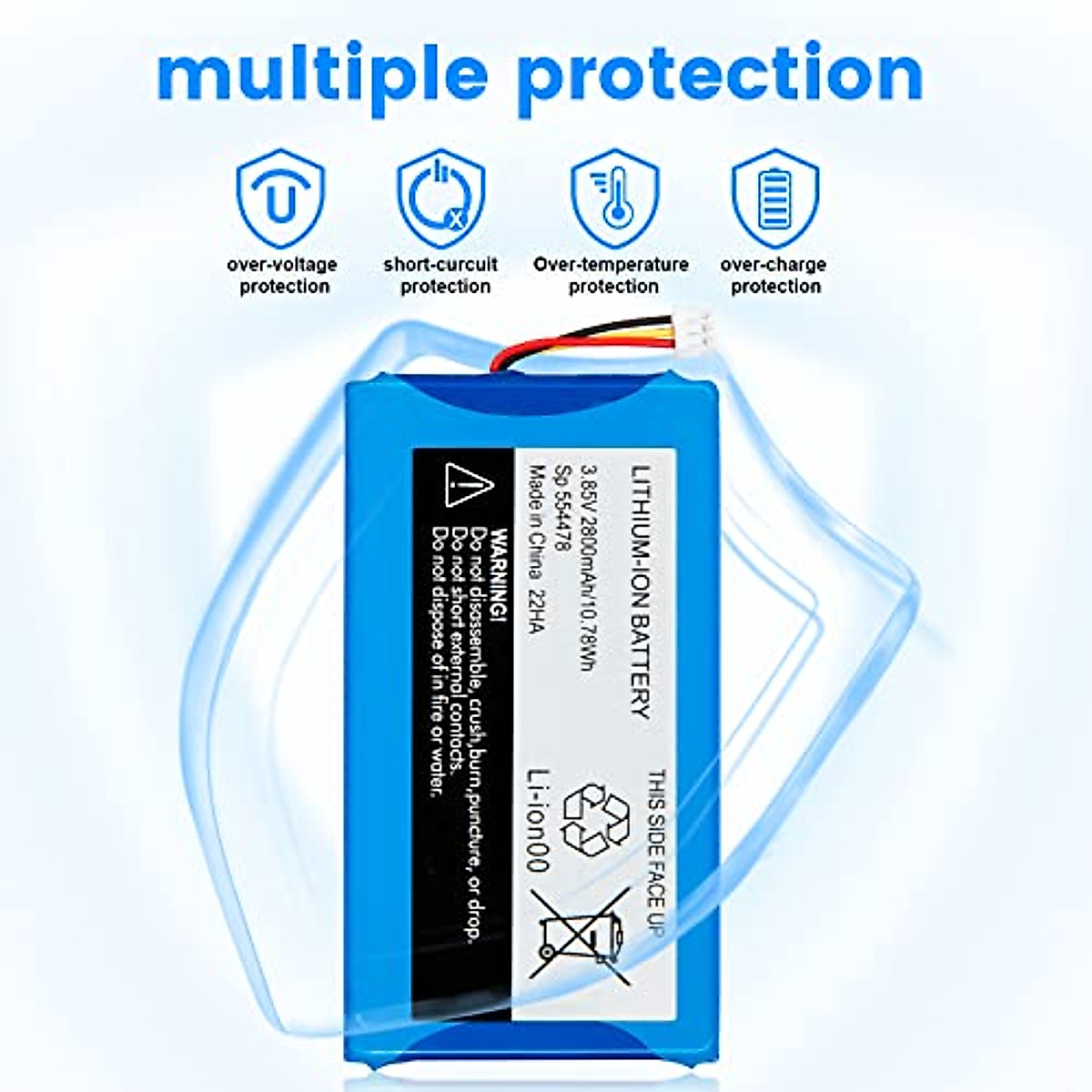 7717 Replacement for Infant Optics DXR-8 Pro Battery Sp 554478 3.85V 2800mAh Lithium Ion Battery (Not Compatible with DXR-8 Baby Monitor)