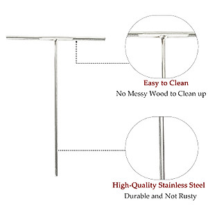 Echaprey Professional T Shape Stainless Steel Crepe Maker Batter Spreader to Fit Large Crepe Pan Maker 3 Pcs (5", 7" Spreaders and 12" Spatula)