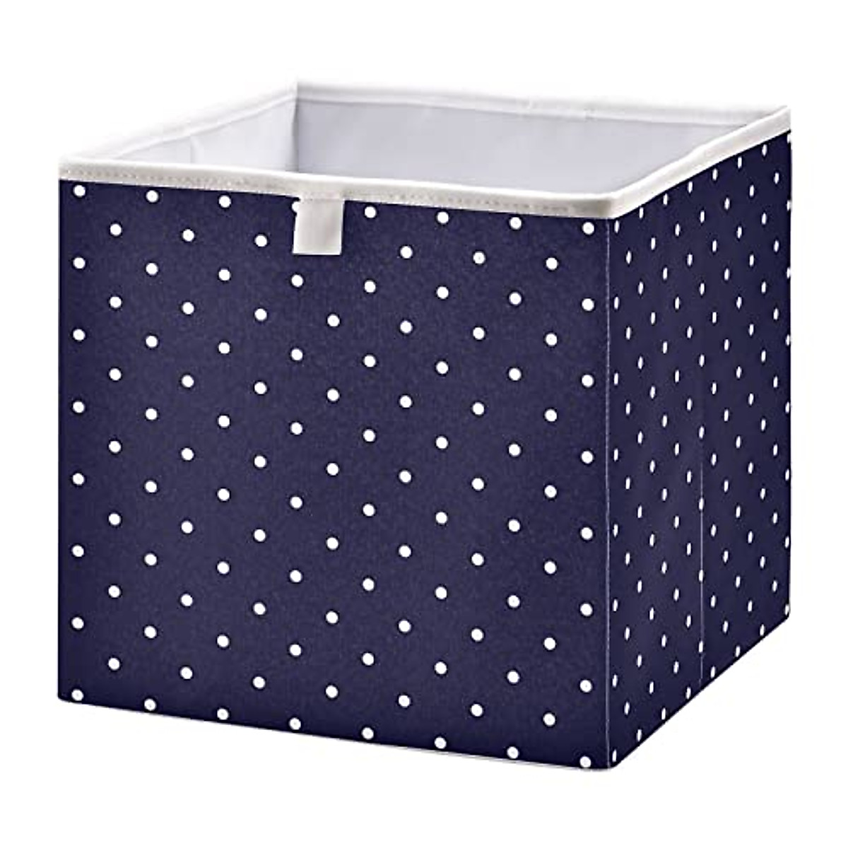 Kigai Blue White Dots Storage Baskets, 16x11x7 in Collapsible Fabric Storage Bins Organizer Rectangular Storage Box for Shelves, Closets, Laundry, Nursery, Home Decor