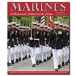 Marines Wall Calendar 2021, Monthly January-December 12'' x 14"