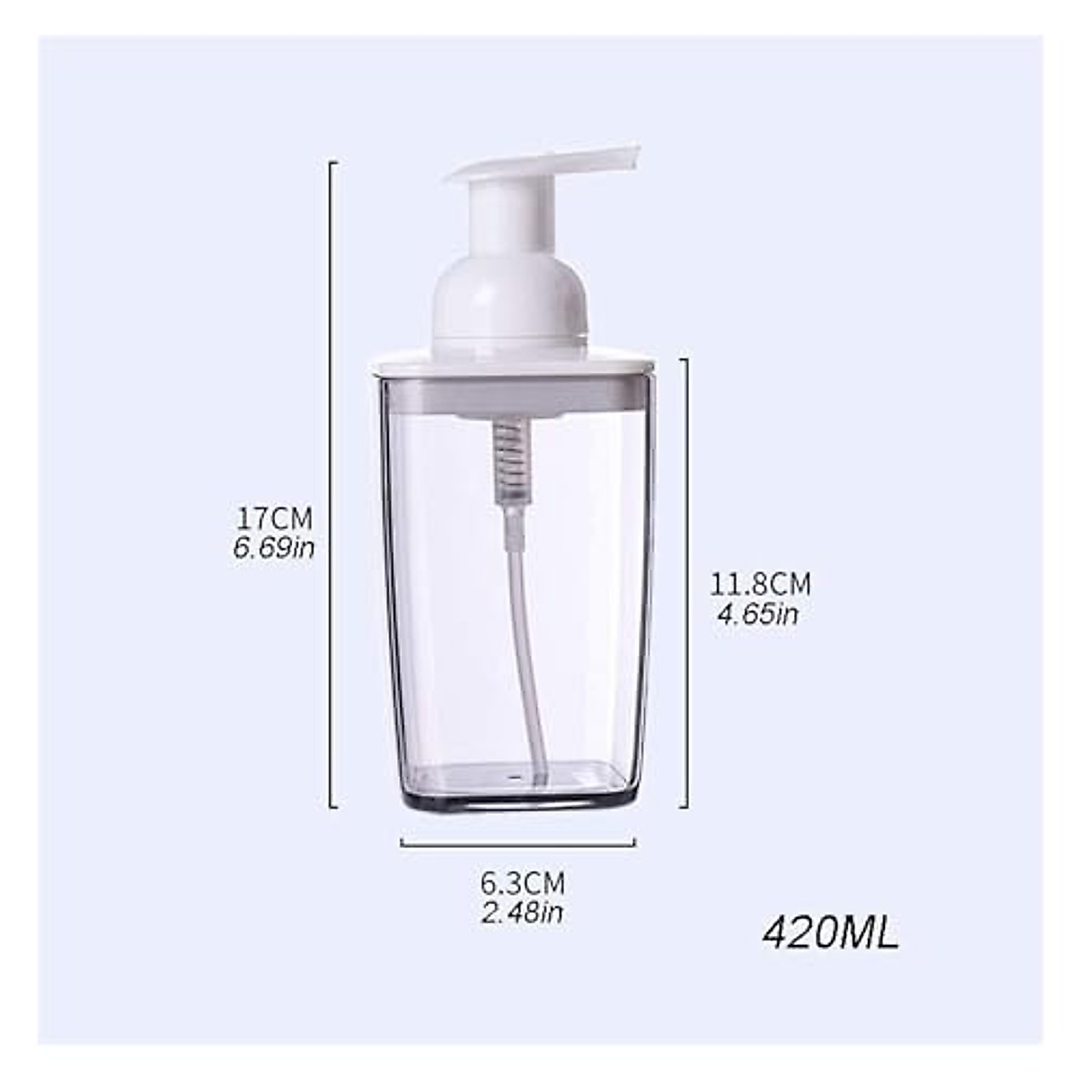 Soap Dispenser Soap Dispenser Transparent Plastic Foaming Soap Dispensers Soap Dispenser Pump for Bathroom Kitchen Bedroom Bottles (Color : Grey(Square))