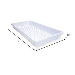 Bootstrap Farmer 1020 Trays White Extra Strength - 5 Pack No Hole - Seed Starter Flats for Fodder, Microgreen, Seedling Propagation Growing