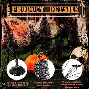 12 Pieces Christmas Village Trees Tabletop Mini Snow Model Frost Bottle Brush Trees Halloween Winter Tabletop Displays Miniature Village Christmas Decor Accessory Figurine(Classic Style)