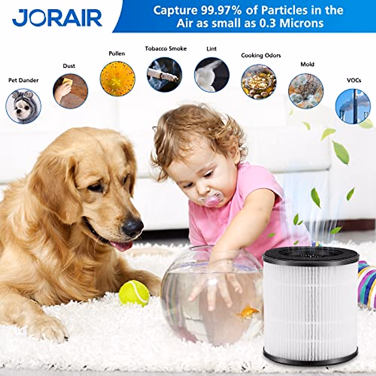 1 Pack H13 True HEPA Replacement Filter Compatible with Afloia Fillo/Halo/Mooka (3 Pack)