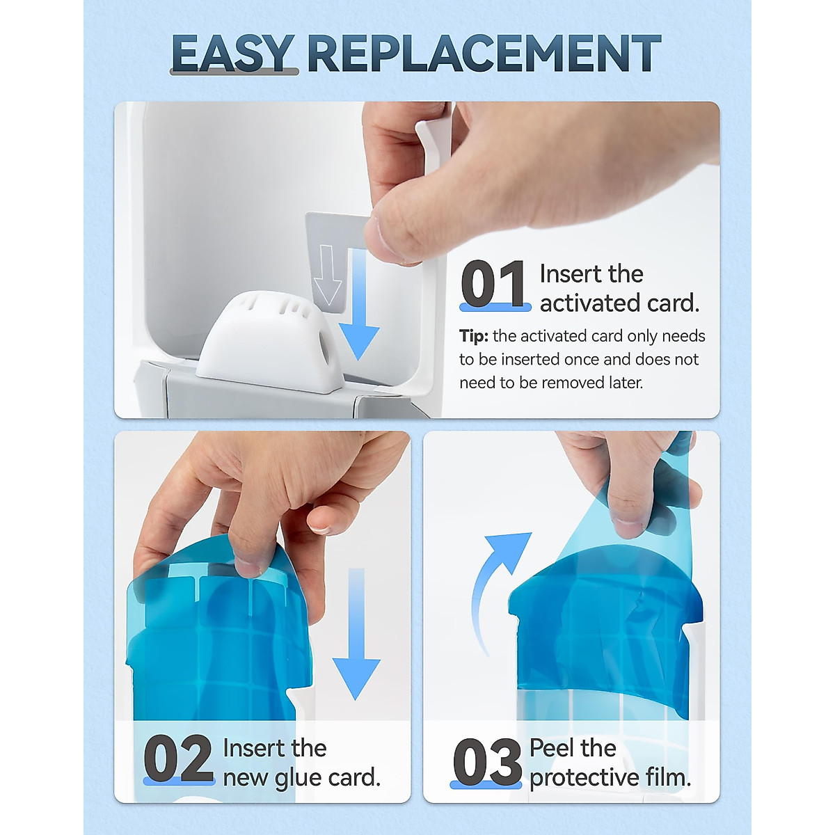 10 PCS Frameless Refill Cards Compatible with ZEVO Plug-in Light M364 and Max, 100% Fit Replacement Refill Cards Glue Cards