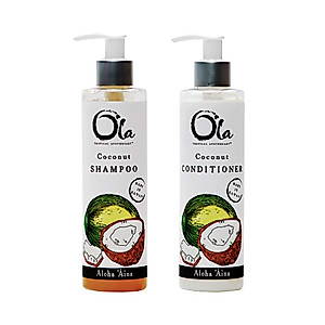 Tropical Apothecary Ola Coconut Organic Shampoo and Conditioner Hair Pair Combo - 8 Fl Oz each