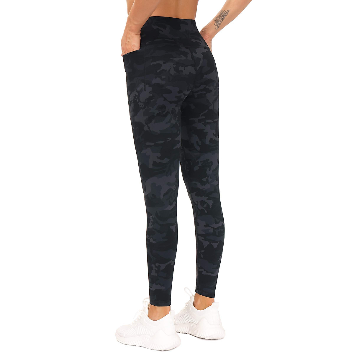THE GYM PEOPLE Tummy Control Workout Leggings with Pockets High Waist Athletic Yoga Pants for Women Running, Fitness