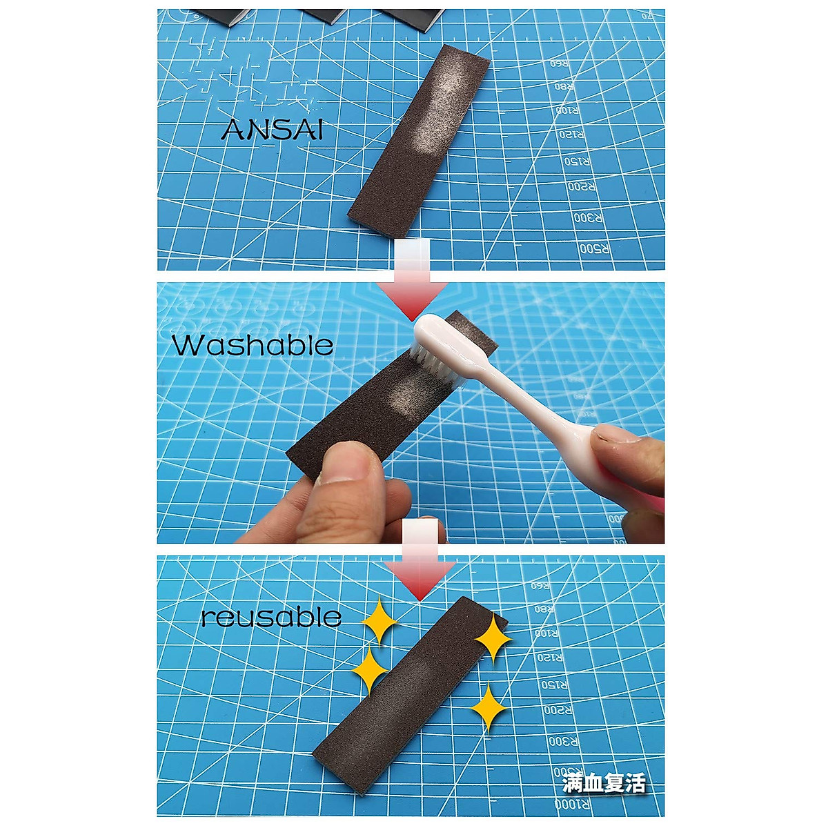 Hobby Model Craft Tools All Purpose Sanding Sponge 50pcs Type(320-400# 500-600#800-1000#1200-1500#1800-2000 grit)