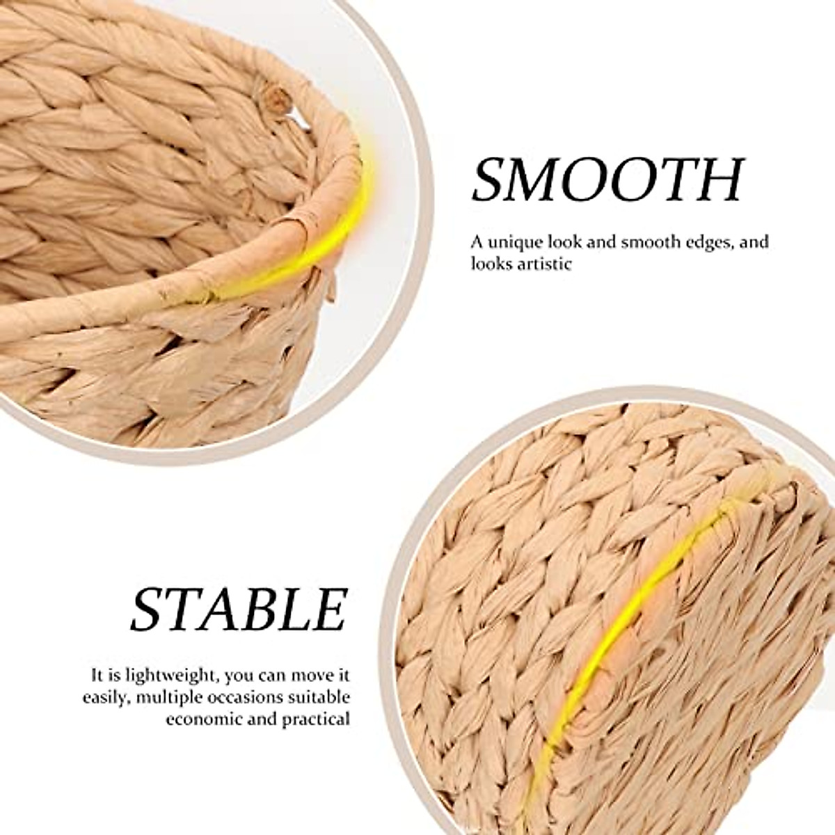 Cabilock Office Decor Paper String Basket Multi- Storage Basket Home Trash Basket Waste Basket Garbage Container Toillet Paper Bin for Bathroom Bedroom Kitchen Office Wicker Basket