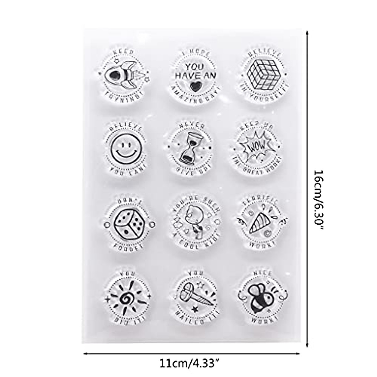 ljhnba Exquisite Encourage Silicone Clear Stamp Small Pattern Background Rubber Seal Transparent Stamper for DIY Scrapbooking Transparent Stamper for Card Making