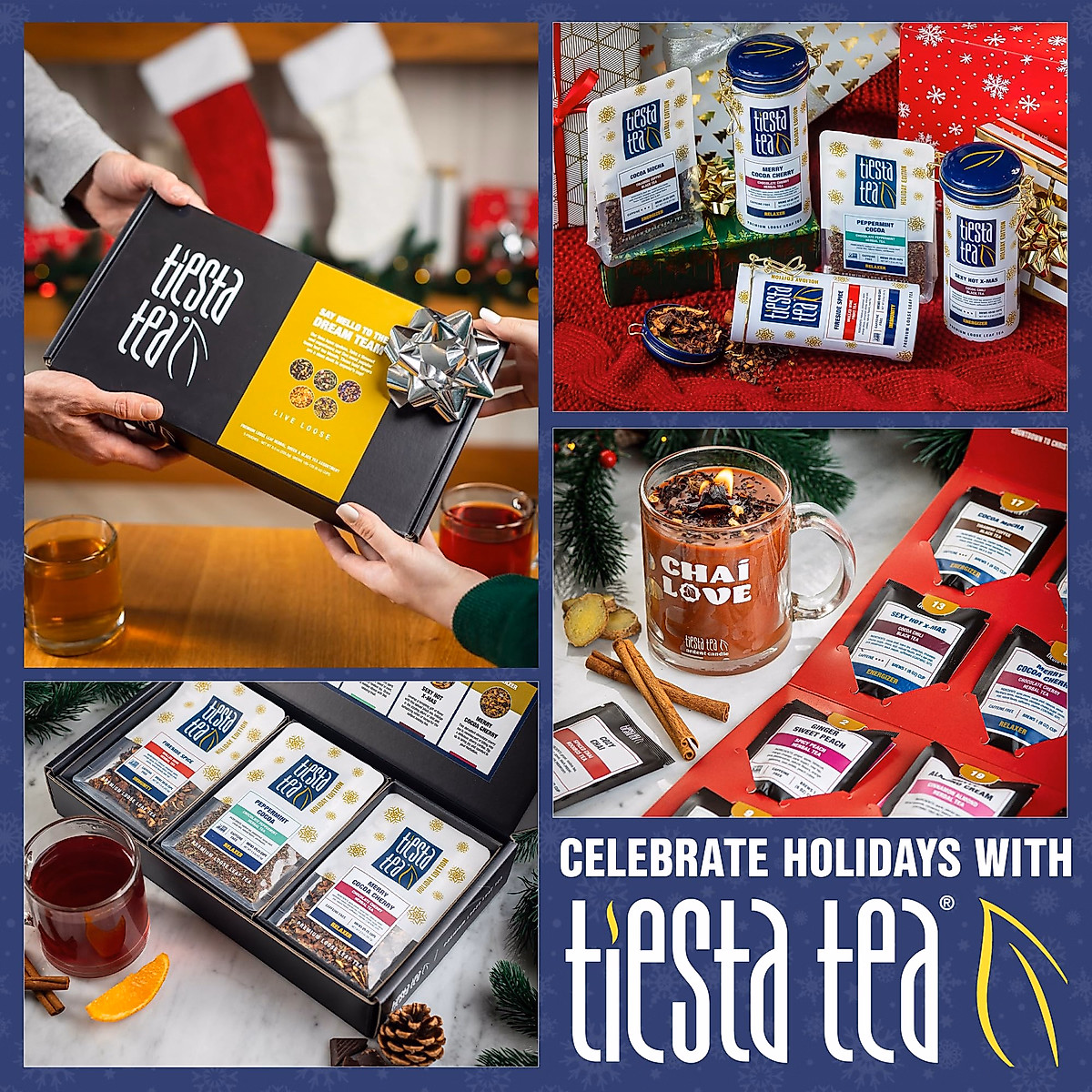 Tiesta Tea - Lavender Chamomile | Loose Leaf | Soft Chamomile Herbal Tea | Premium Non-Caffeinated Blend | Make Hot or Iced & Brews Up to 250 Cups | 8oz Bulk Pouch & 2oz Refillable Tin Combo
