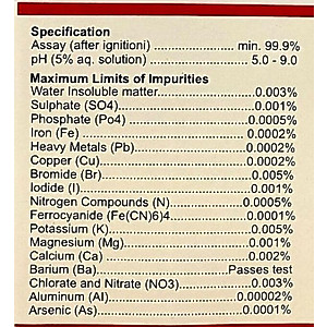 Sodium Chloride (Salt), High Purity Crystals, 500 Grams (1.1 lb.) - ACS