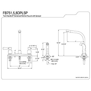 Kingston Brass FB755DPLSP Paris 8" Centerset Kitchen Faucet, Oil Rubbed Bronze