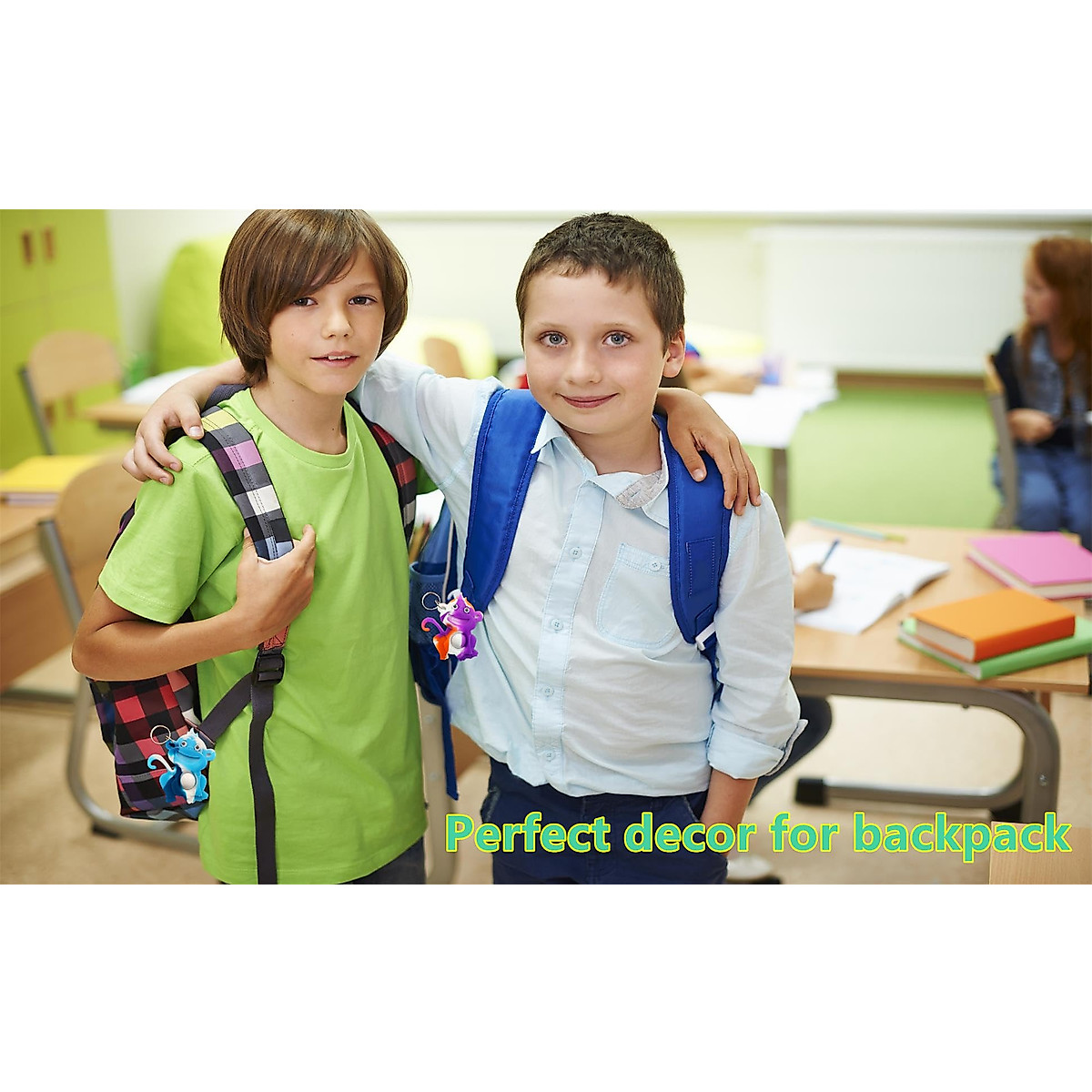 HOZKEAP 24 Packs Monkey Bulk Mini Pop Keychain，Birthday Gift Party Favors Supplies,for boy and Girl Student Award Gift…