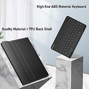 FINTIE Keyboard Case for iPad 9th / 8th / 7th Generation (2021/2020/2019) 10.2 Inch, Soft TPU Back Stand Cover with Pencil Holder, Magnetically Detachable Wireless Bluetooth Keyboard, Black