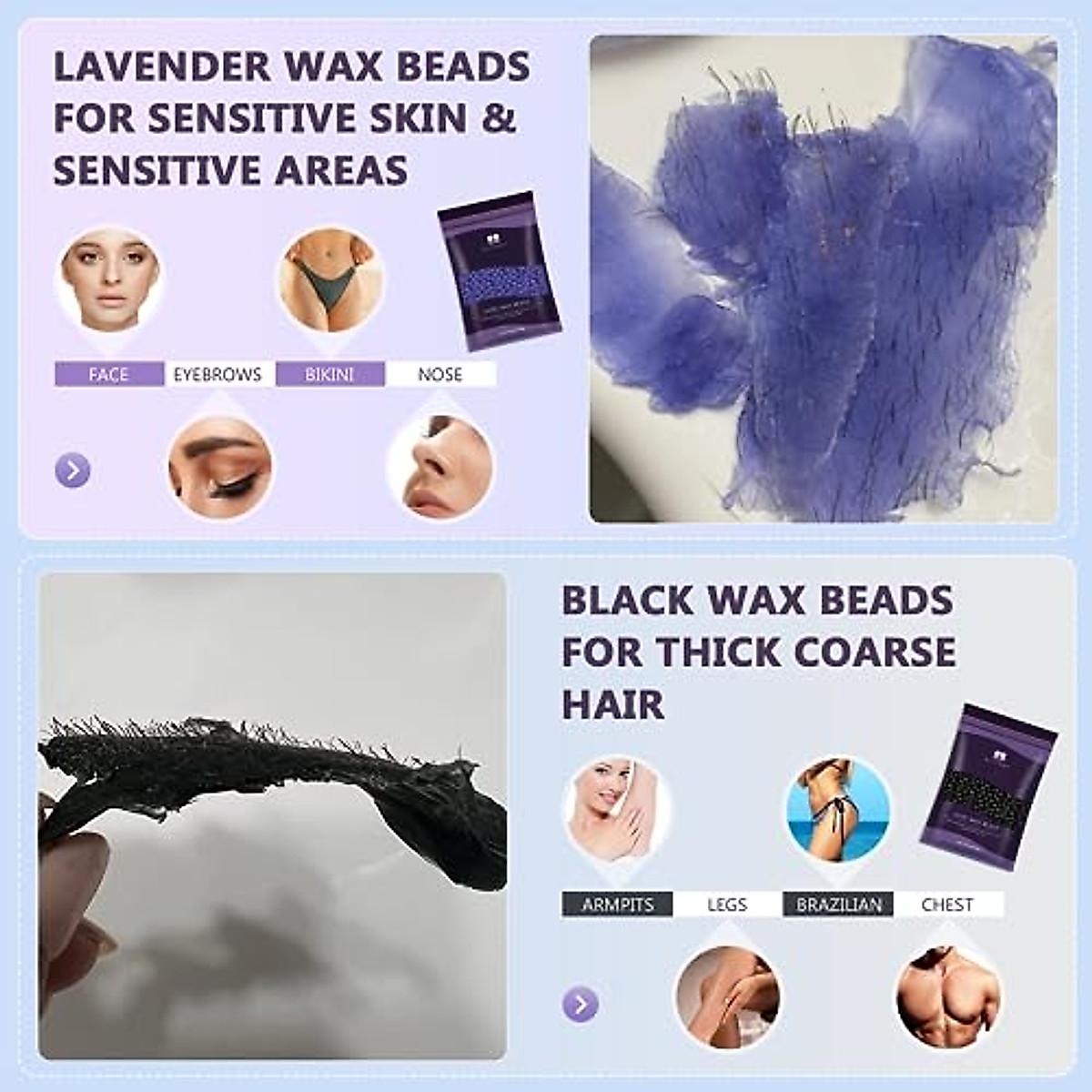 BLITZWAX Waxing Kit for Women Men Digital Wax Warmer Hard Wax Kit with 50 Wax Accessories 14oz Wax Beans for Full Body Brazilian Bikini Armpit Hair Removal