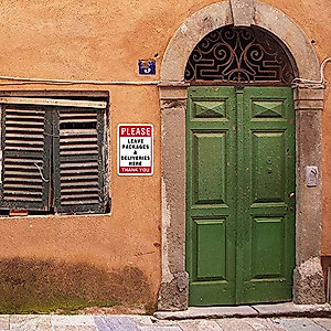 Please Leave Deliveries and Packages Here Sign 12"x 8" .04" Rust Free Aluminum - UV Protected and Weatherproof