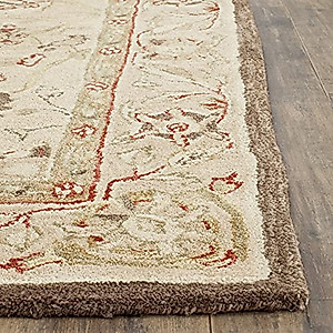 SAFAVIEH Anatolia Collection Area Rug - 8' x 10', Beige & Beige, Handmade Traditional Oriental Wool, Ideal for High Traffic Areas in Living Room, Bedroom (AN512A)