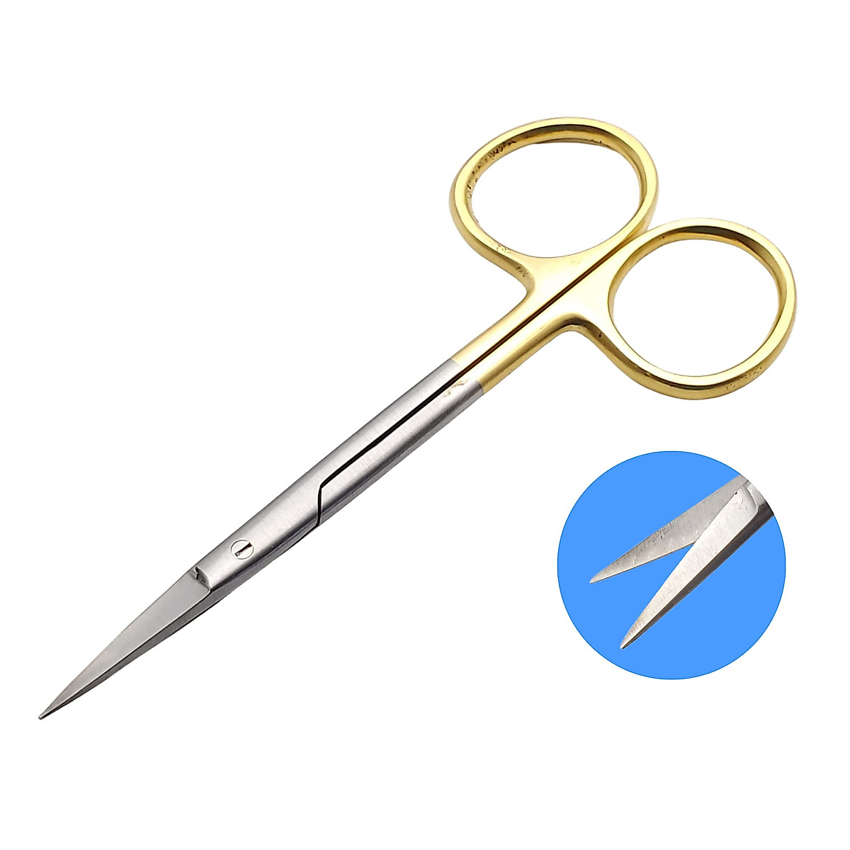 Scissors 4.5 inch Straight Gold Plated handle Dental Surgical art & craft BY Wise Linkers