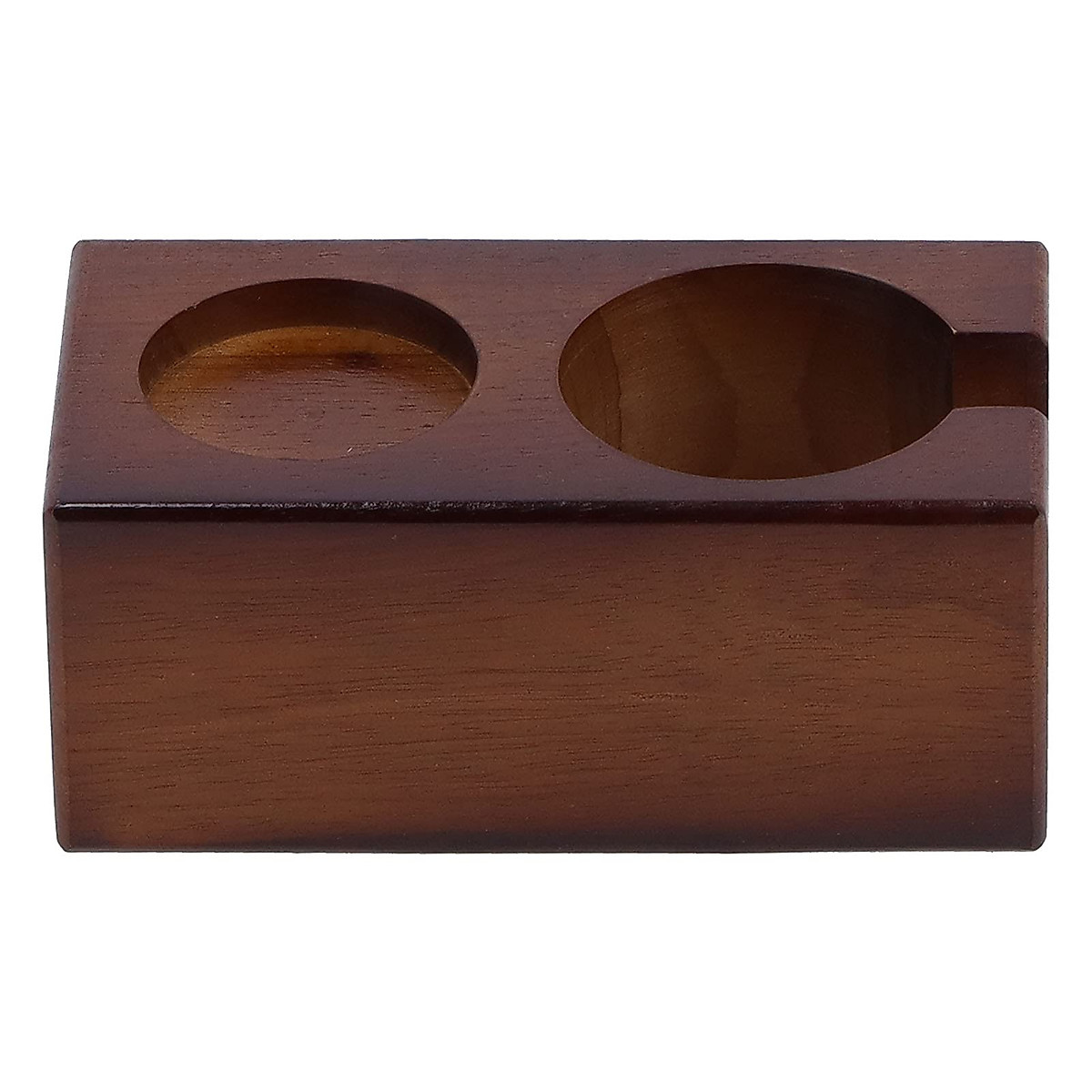 Byged Tamping Station Espresso Tamper Holder, Coffee Tamper Rack, Food Wooden Coffee Tamp Mat, 2 Slots Espresso Tamping Mat(Brown)