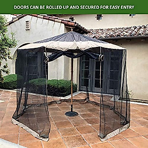 Formosa Covers Patio Umbrella Mosquito Screen Netting fit 9ft to 11ft Market or Hanging Cantilever Umbrellas