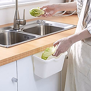 Ochine Kitchen Trash Can Kitchen Compost Bin for Counter Top or Under Sink, Hanging Kitchen Waste Bin Plastic Small Garbage Can Wastebasket for Cabinet Car Bedroom Bathroom Kitchen Office