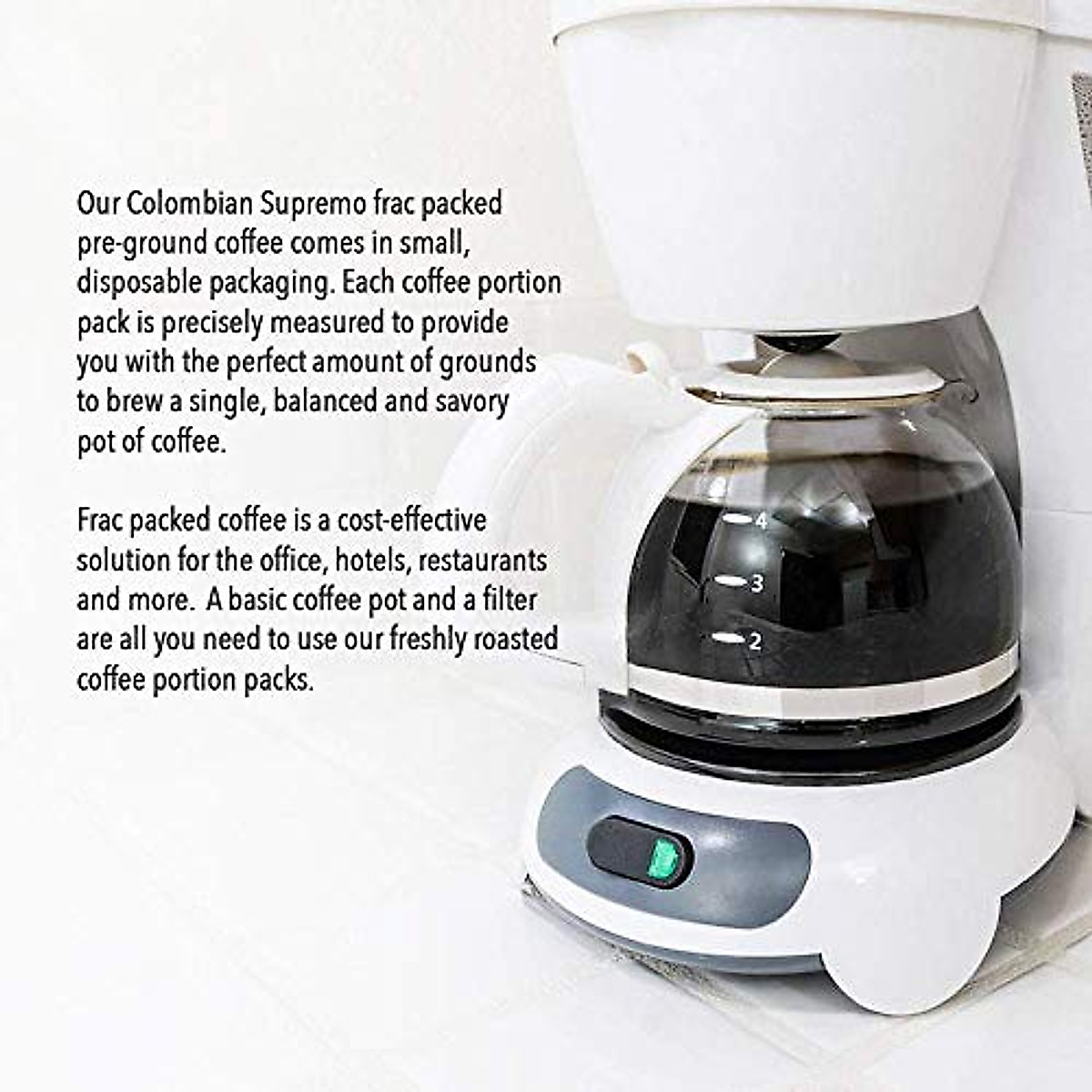 Fresh Roasted Coffee, Colombian Supremo, Pre-Ground Fractional Packs, 1.75 Ounce, 42 Count