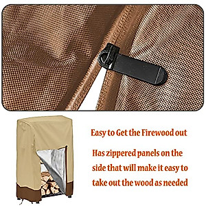 Cozzka 17 Inch Outdoor Firewood Log Rack Cover Heavy Duty Waterproof Protection Cover for 2 Tiers Small Firewood Log Storage Rack Holder (Log Rack not Included)