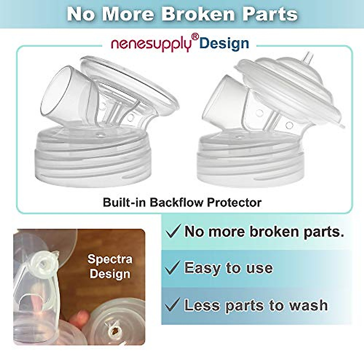 Nenesupply Backflow Protector Connector Compatible with Spectra S2 Spectra S1 Breastpumps Replace Spectra Pump Parts Replace Spectra Backflow Protector Work with Spectra Flange