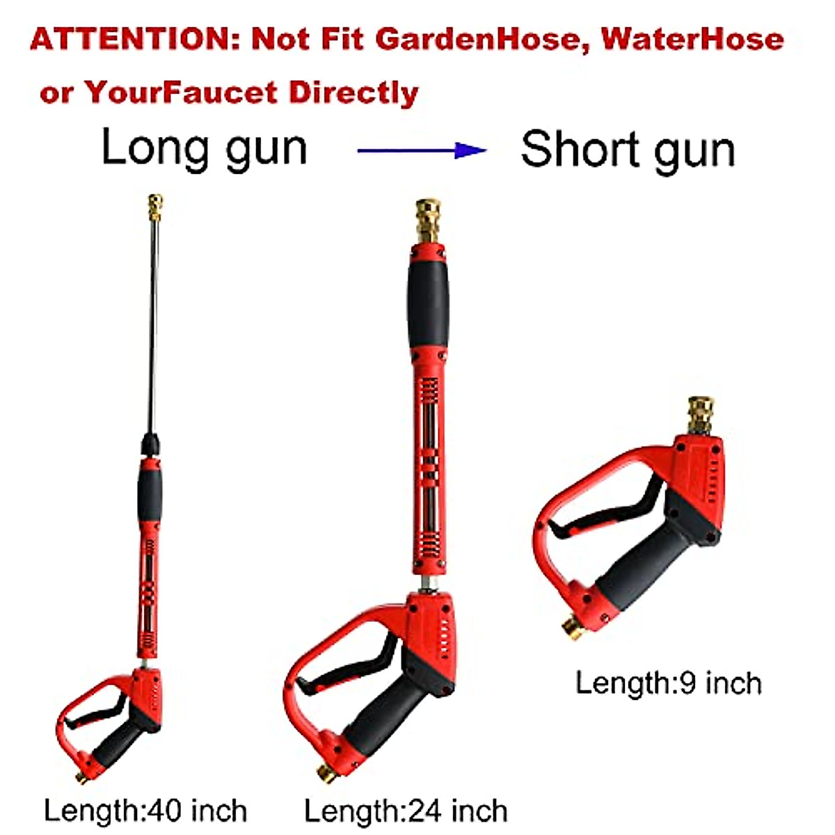 Tool Daily Deluxe Pressure Washer Gun, with Replacement Wand Extension, 5 Nozzle Tips, M22 Fitting, 40 Inch, 5000 PSI