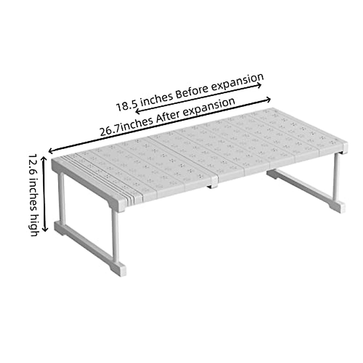 Closet Shelf, Expandable Shelf, Expandable Closet Shelf Storage Rack，Adjustable Locker Shelf for Closet/Camper (18.5-26.77in)