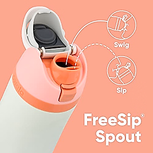 Owala FreeSip Insulated Stainless Steel Water Bottle, 32-oz, Shy Marshmallow & FreeSip Insulated Stainless Steel Water Bottle with Straw for Sports and Travel, BPA-Free, 32-oz, Blue/Teal (Denim)