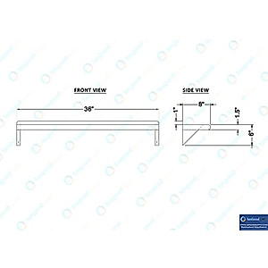 AmGood 8" X 36" Stainless Steel Wall Shelf | Metal Shelving | Garage, Laundry, Storage, Utility Room | Restaurant, Commercial Kitchen | NSF
