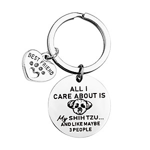 Lywjyb Birdgot Dog Owner Gift Shih Tzu Dog Keychain Dog Mom Gift Shih Tzu Lovers Jewelry Pet Dog Gift Funny Sarcastic Dog Gift (Shih Tzu ky)