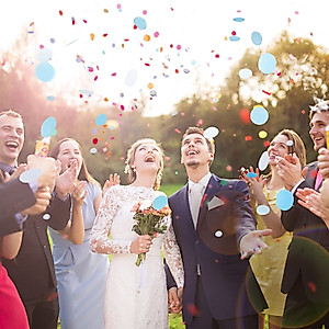 QOOLBUY Round Paper Table Confetti Dots,Paper Confetti Circles,Party Glitter Confetti for Wedding Bridal Birthday Party Decoration 1 Inch (1.76 OZ) (Dream Blue)